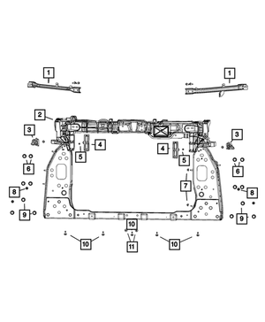 68244673AA - Radiator Support Bracket, Left 2017-2023 Jeep Compass ...
