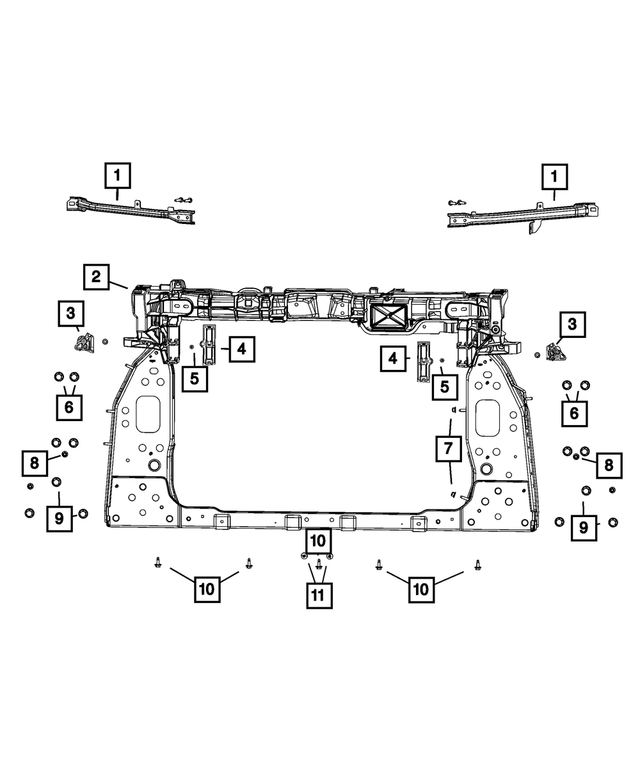 2017-2025 Jeep Compass Radiator Support Bracket, Left 68244673AA ...