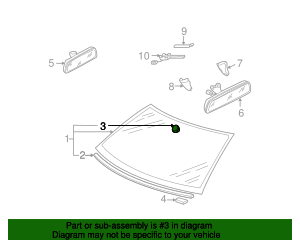 3B0-845-543-A - Interior Rear View Mirror Mounting Base 1999-2006 ...