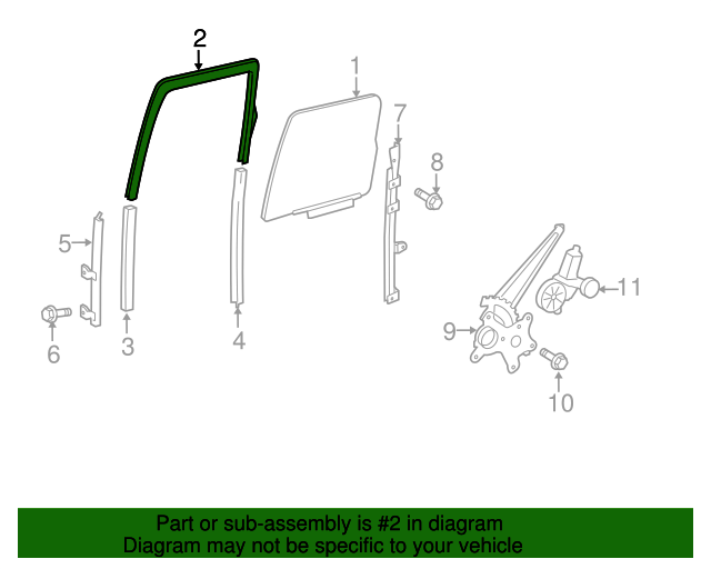 2007-2021 Toyota Tundra Glass Run 68152-0C030 | Toyota Parts Center