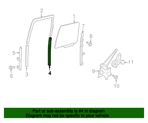 2007-2021 Toyota Tundra Glass Run 68191-0C020 | Toyota Parts Center