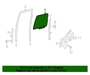 68104-0C050 - Door Glass 2007-2019 Toyota Tundra | Ourisman Toyota Parts