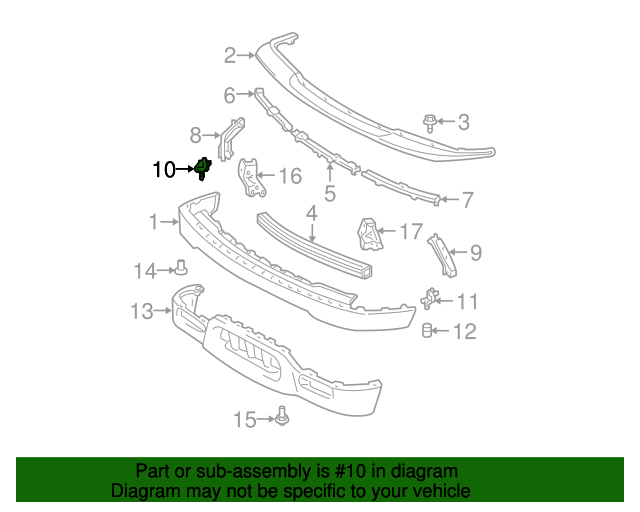 52145-AD010 - Bumper Face Bar Bracket (Front) 2001-2004 Toyota Tacoma ...