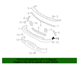 52146-AD010 - Bumper Face Bar Bracket (Left, Front) - 2001-2004 Toyota ...
