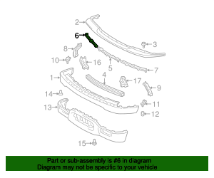 52133-AD010 - Bumper Cover Bracket (Right, Front) - 2001-2004 Toyota ...