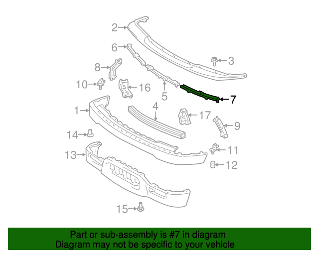 52134-AD010 - Bumper Cover Bracket (Left, Front) 2001-2004 Toyota ...