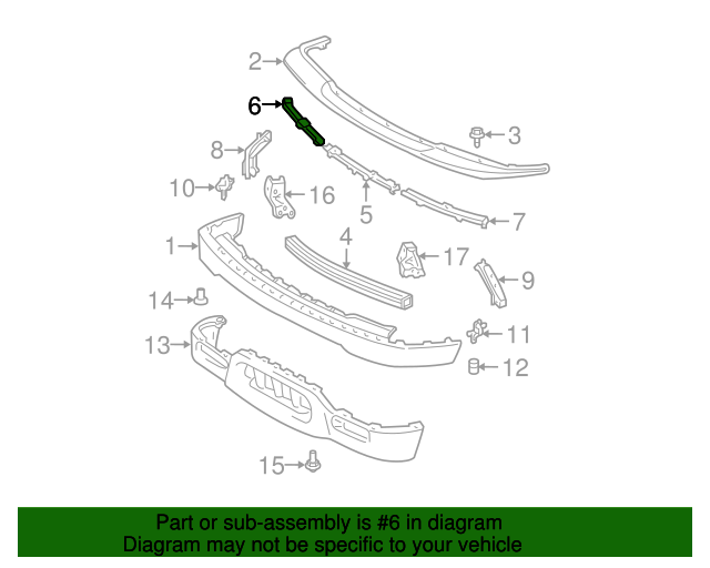 52133-AD010 - Bumper Cover Bracket (Right, Front) 2001-2004 Toyota ...