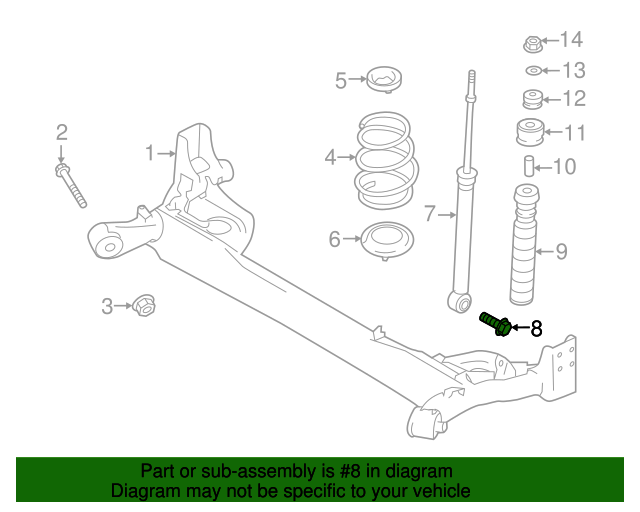 2011-2019 Nissan Shock Bolt 54459-1HA0A | Nissan Parts Plus