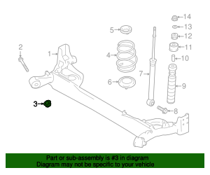 2012-2019 Nissan Axle Beam Nut 54588-EN005 | QuirkParts