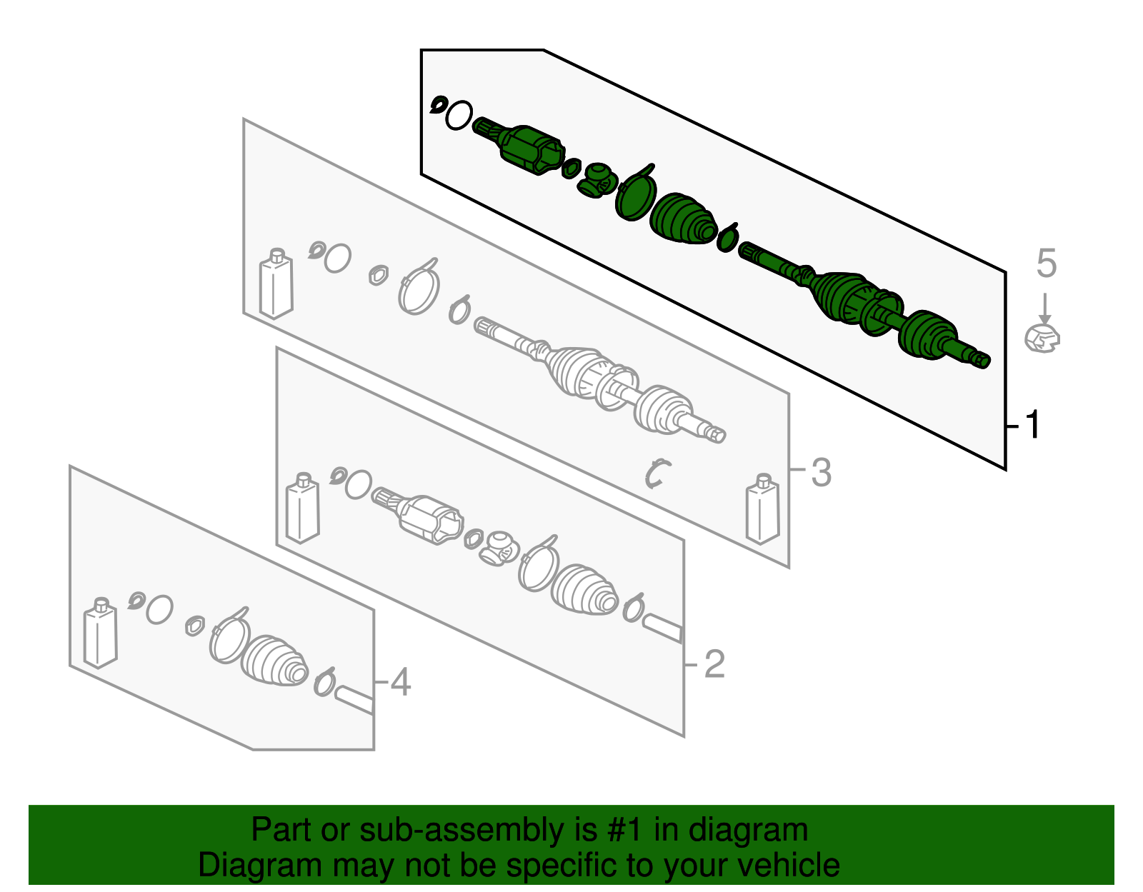 2008-2017 Mitsubishi Lancer Axle Assembly 3815A461 | Mitsubishi Parts ...