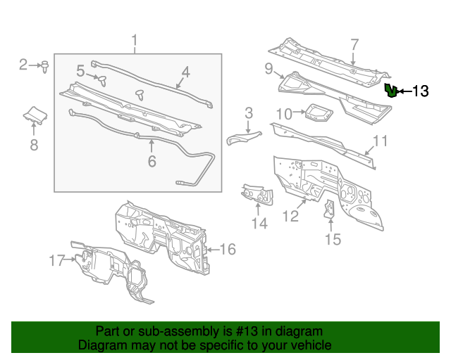 2019-2020 GM Dash Panel Bracket - Driver's Side (LH) 23400140 ...