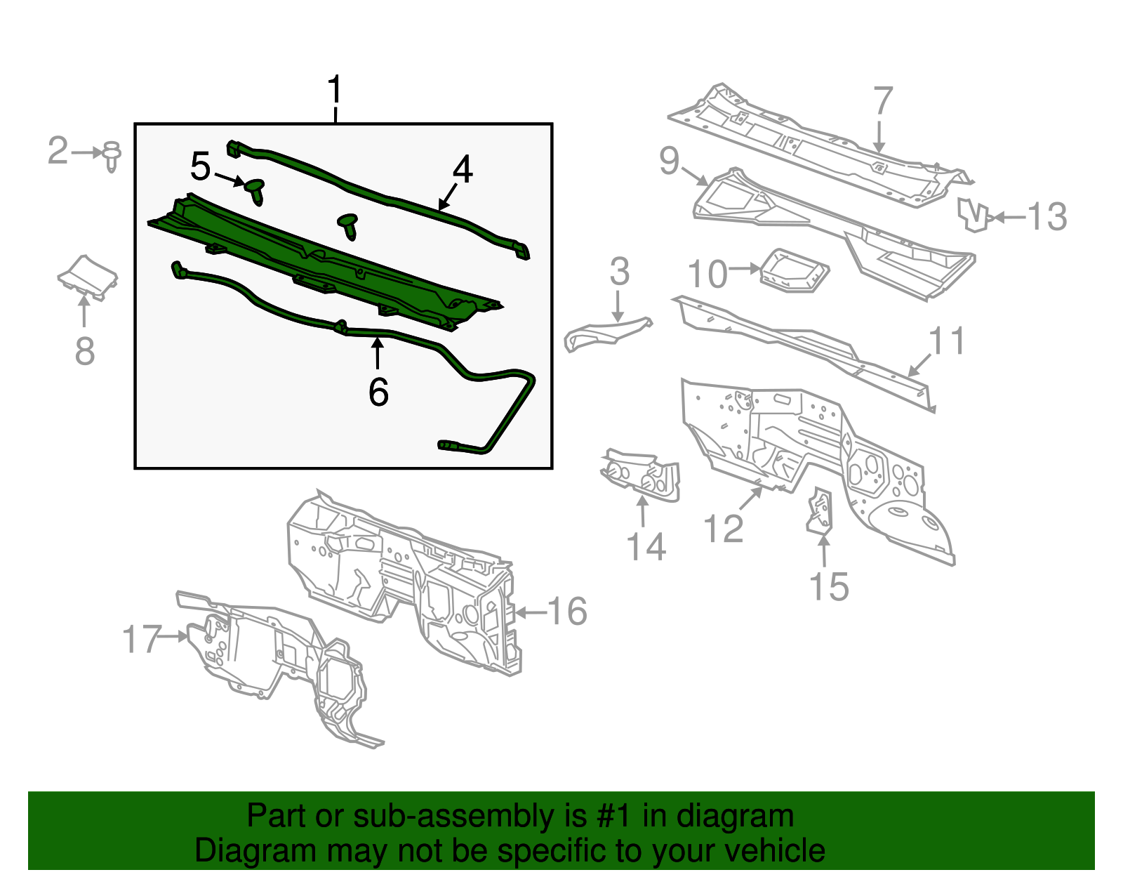 2016-2019 Chevrolet Air Inlet Grille Panel 23318845 | GM Parts Center