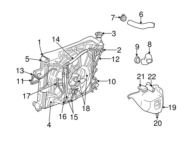 2001-2004 Jeep Grand Cherokee Radiator 52079883AD | TascaParts.com