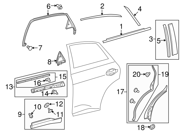 67895-0E010 - Weatherstrip 2010-2015 Lexus | Longo Lexus Parts
