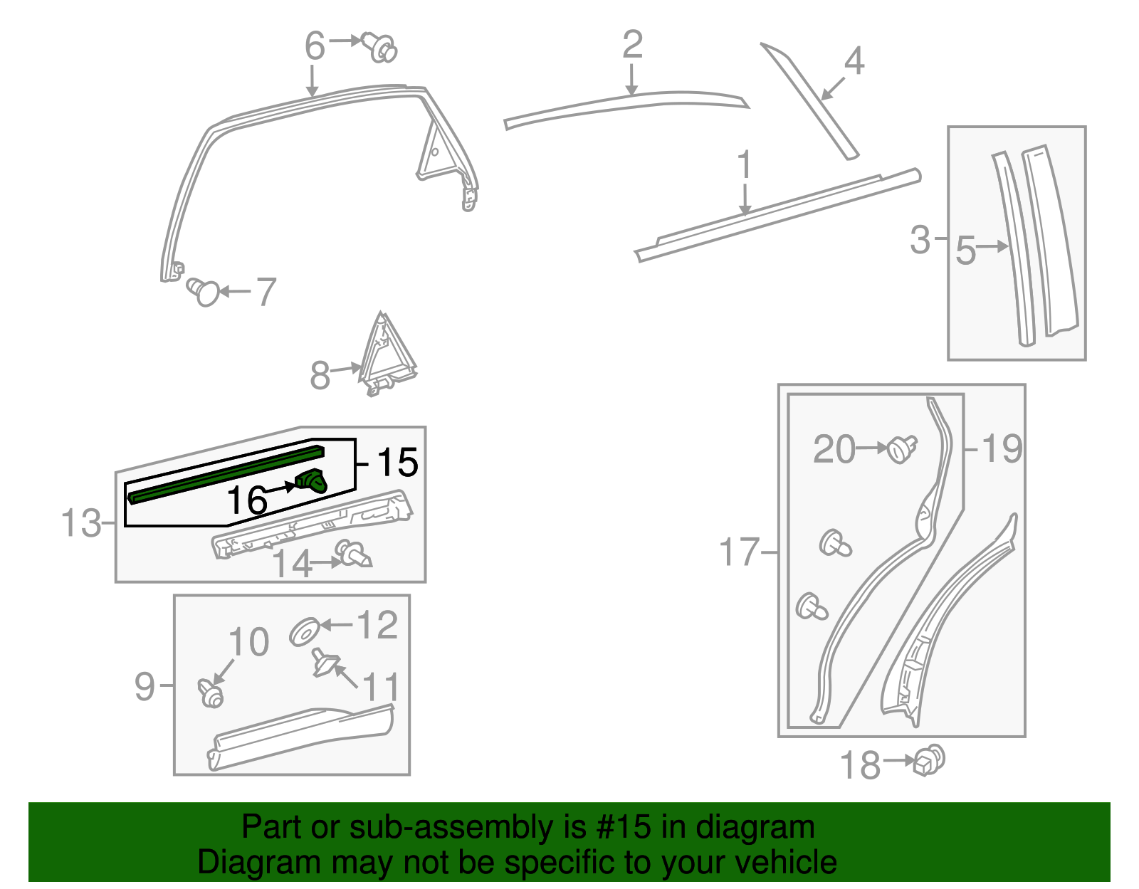 67895-0E010 - Weatherstrip 2010-2015 Lexus | Longo Lexus Parts