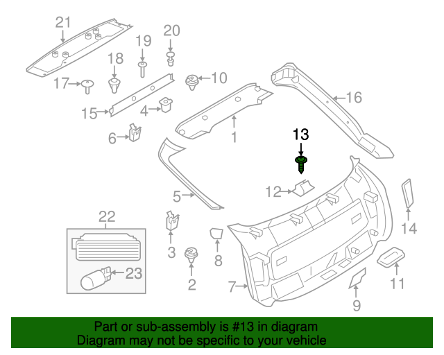 7119904898 - 2008-2019 BMW X6 Lower Gate Trim Screw (07-11-9-904-898 ...