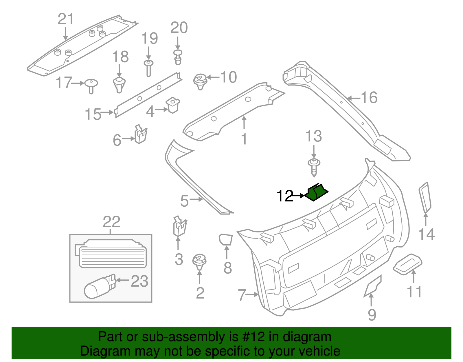 Genuine BMW 07-14-7-202-370 | Lower Gate Trim Retainer Nut | FREE ...