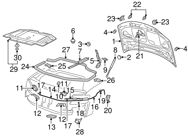 4E0-823-435-A - Hood Latch Bracket 2004-2010 Audi | AutoNation Parts