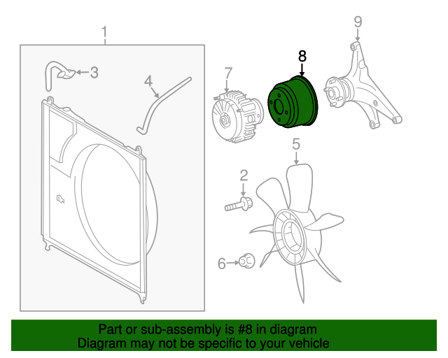 16371-38010 - Fan Pulley - 2007-2021 Toyota | OEM Genuine Toyota Parts