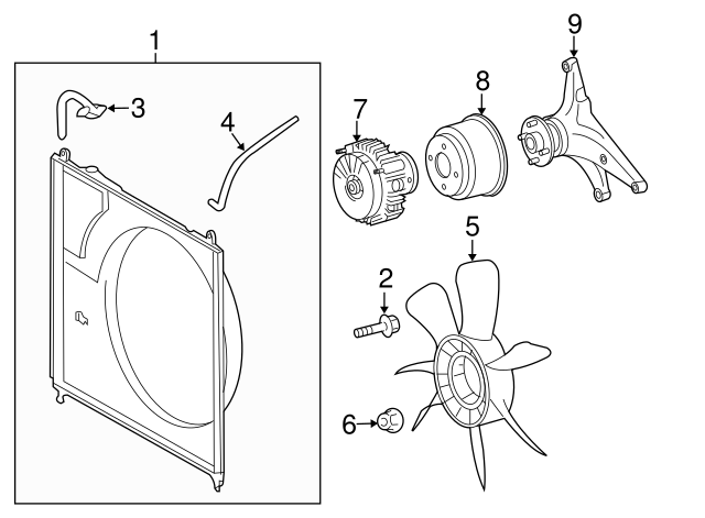 16711-0S011 - Shroud Assembly - 2007-2022 Toyota | OEM Genuine Toyota Parts