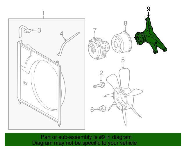 2007-2021 Toyota Fluid Coupling Bracket 16380-0S010 | Toyota Parts Center