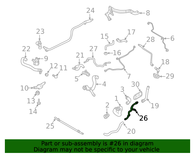 2021-2023 Audi Engine Coolant Pipe 4K0-121-071-K | Audi USA Parts