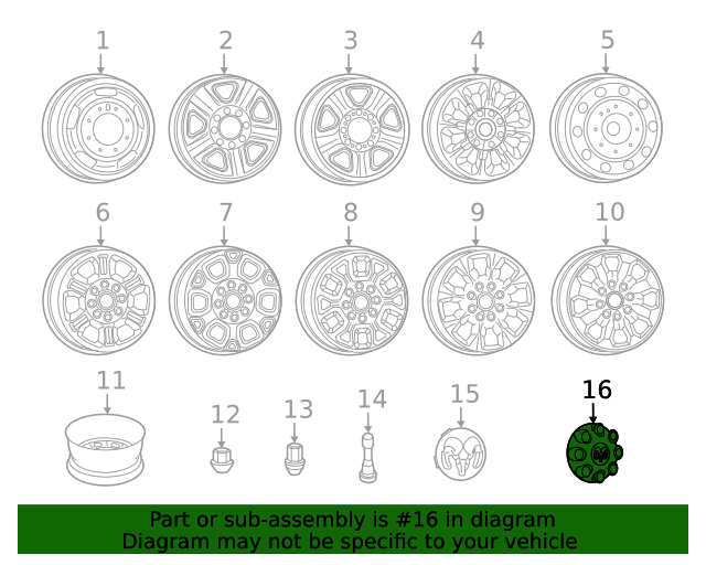 2019-2020 Ram 3500 Center Cap 6QC38SZ0AB | TascaParts.com
