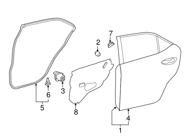67841-02260 - Door Water Deflector 2014-2019 Toyota Corolla ...