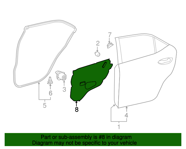 67841-02260 - Door Water Deflector 2014-2019 Toyota Corolla ...