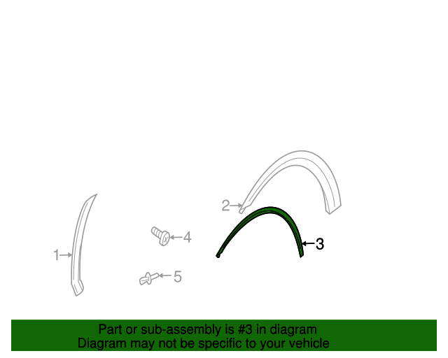 164-884-27-22-9999 - Wheel Arch Molding 2006-2009 Mercedes-Benz ...