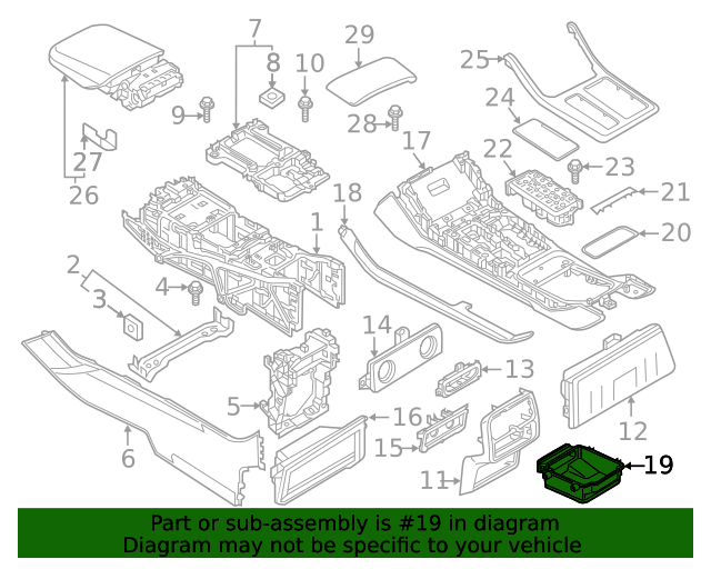 4M8-864-981-4PK - Console Compartment 2019-2023 Audi | AutoNationParts.com