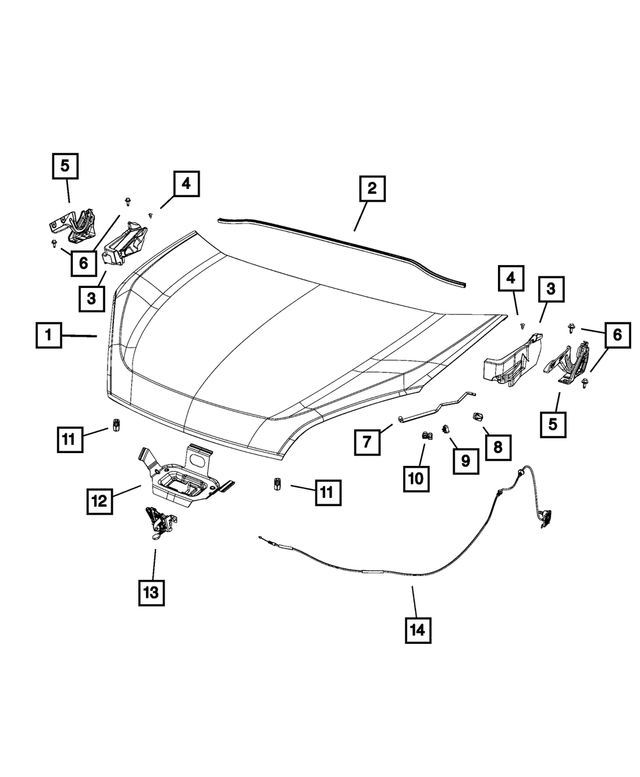 2015 Ram ProMaster City Hood Hinge, Left 68318651AA | Mopar eStore