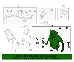 Genuine Toyota Lower Quarter Trim part# 64740-0E141-C0 for 2020-2024 ...