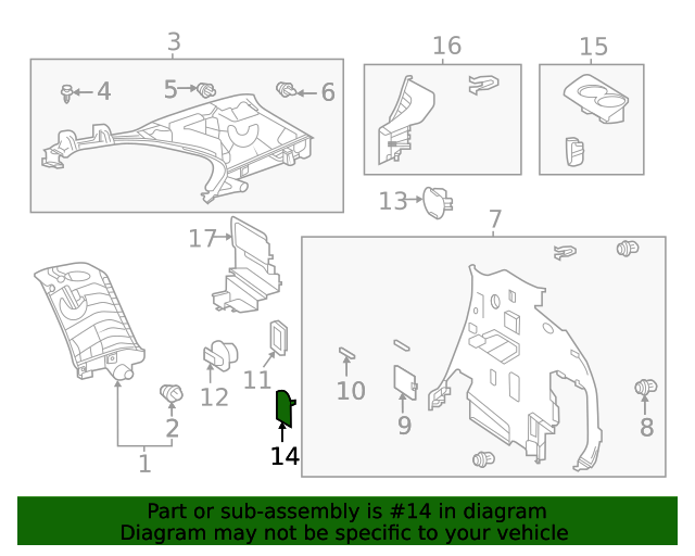 2020-2023 Toyota Highlander Hole Cover 73297-0E030-C0 | Toyota Parts