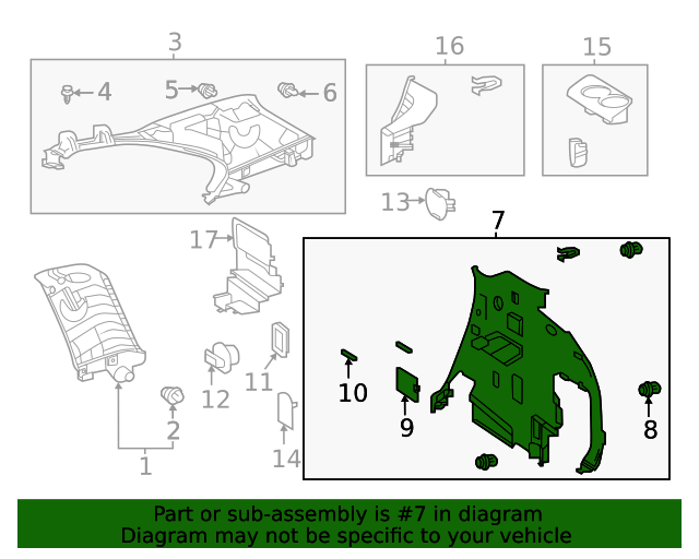 64740-0E131-C0 - Lower Quarter Trim - 2020-2023 Toyota Highlander | OEM ...