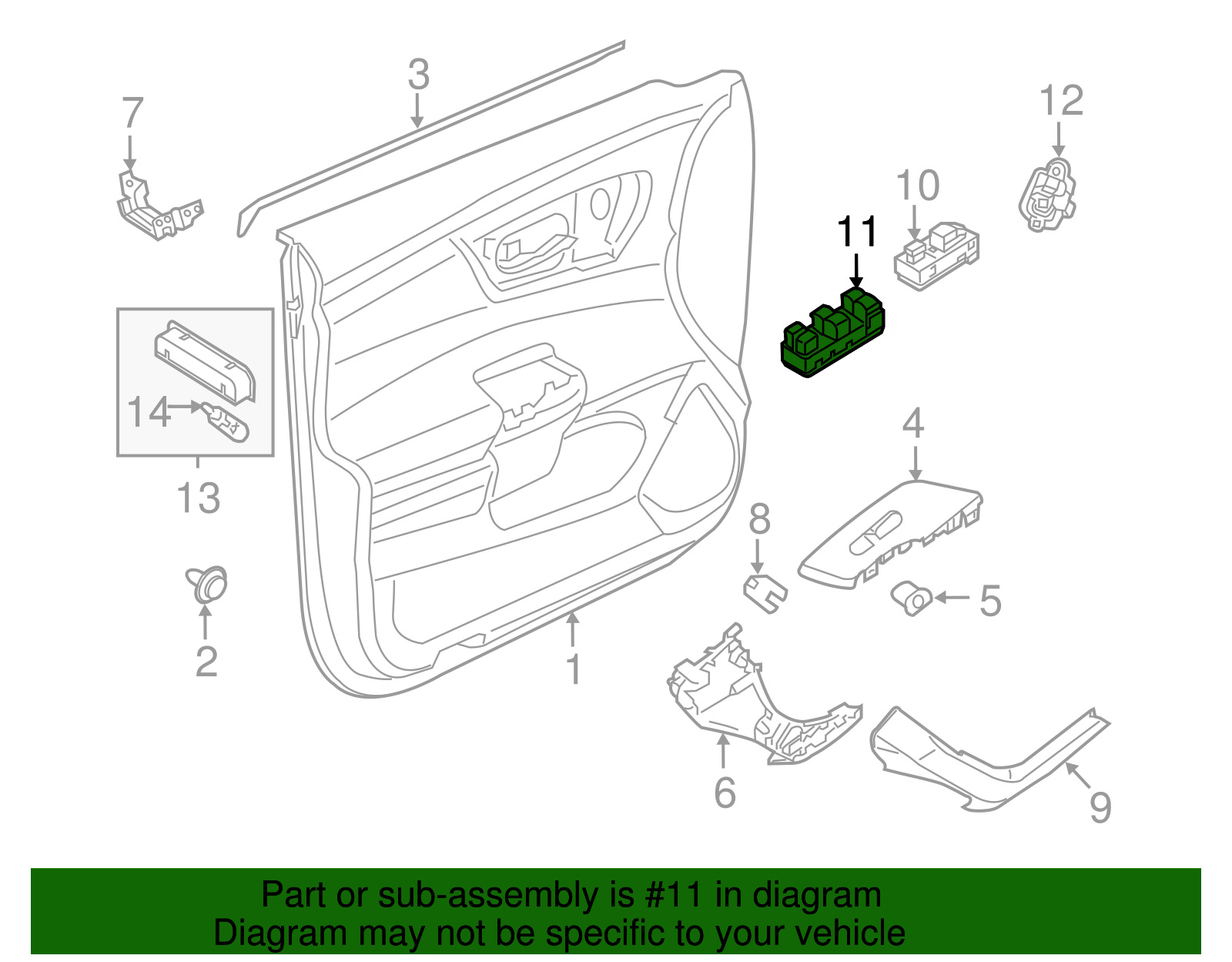 2013-2018 Nissan Altima Window Switch 25401-3TA5A | OEM Parts Online
