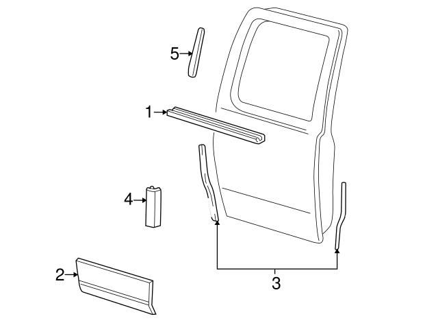 1997-2003 Ford Door Belt Molding YL1Z-78290A67-AA | OEM Parts Online