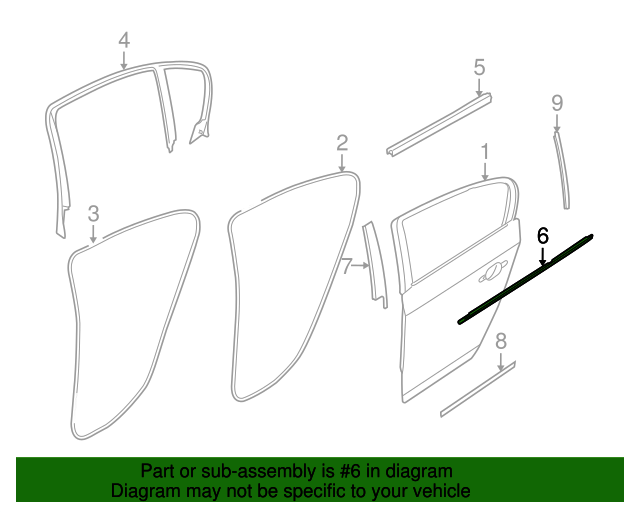 51357140733 - 2006-2012 BMW Belt Molding (51-35-7-140-733) | BMW of ...
