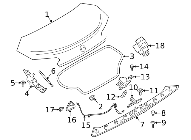 Genuine BMW 41-00-9-879-733 | Trunk Lid | FREE Shipping on Most Orders ...