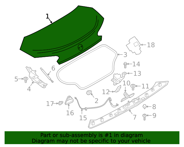Genuine BMW 41-00-9-879-733 | Trunk Lid | FREE Shipping on Most Orders ...
