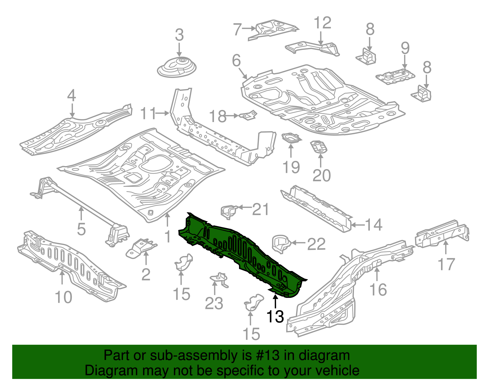 2019-2024 Toyota Floor Cross-Member 57605-10071 | Toyota San Diego Parts