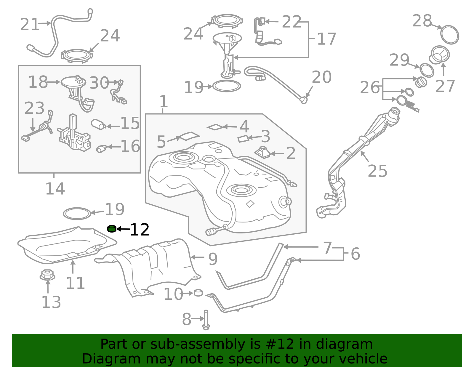 2016-2025 Toyota Fuel Tank Shield Grommet 77286-12110 | Toyota Parts Center