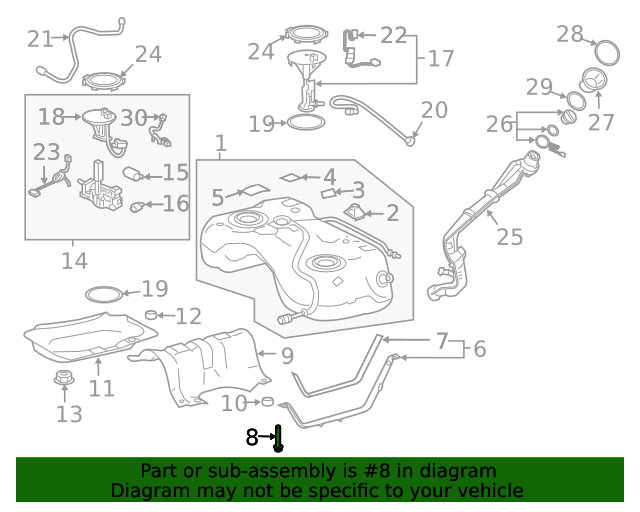 2019-2023 Toyota Tank Strap Bolt 90119-10A05 | Camelback Toyota Parts