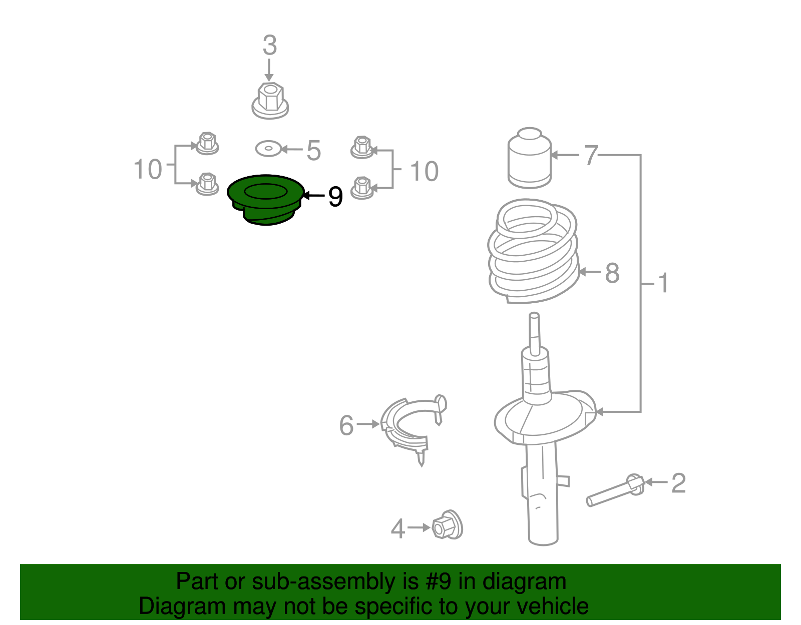 8A4Z-18183-C - Strut Mount 2008-2009 Ford | AutoNation Parts