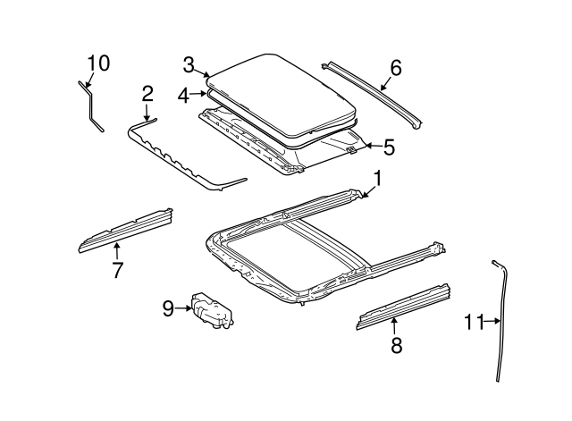 164-780-03-98 - Sunroof Seal 2006-2012 Mercedes-Benz | AutoNationParts.com