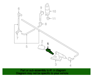 1K6-955-103 - Headlight Washer Nozzle 2006-2011 Volkswagen ...