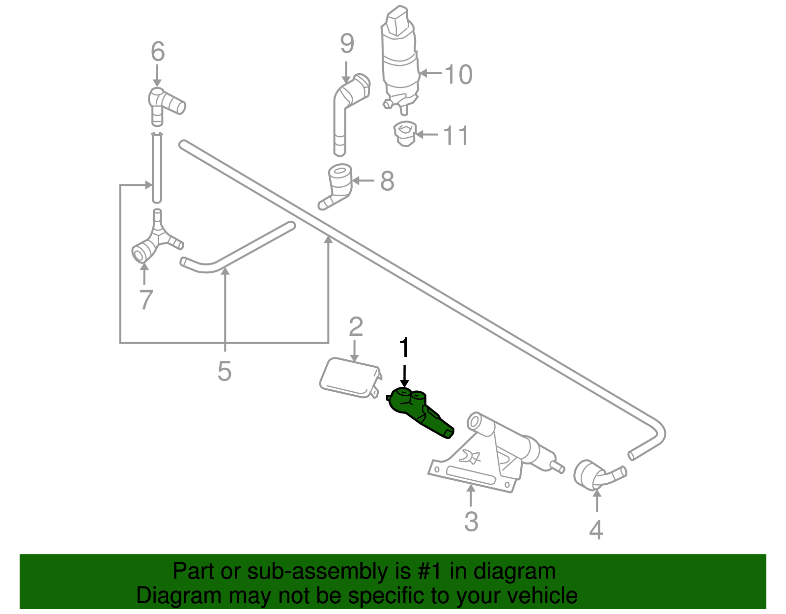 1K6-955-104 - Washer Nozzle 2006-2011 Volkswagen | Volkswagen Parts Catalog