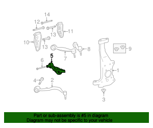 48620-50070 - Lower Control Arm 2007-2012 Lexus LS460 | Longo Lexus Parts