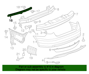 2011-2014 Volkswagen Jetta Bumper Cover Support Rail 5C6-807-863 ...
