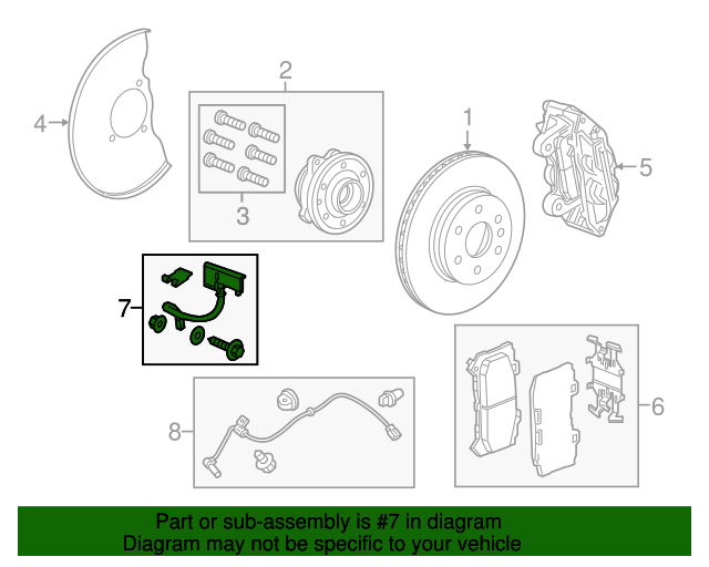 2021-2022 GM Front Passenger Side Brake Hose 84718873 GM ...